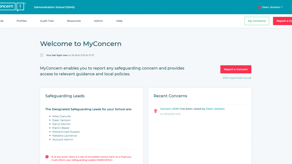 MyConcern | ESS SIMS